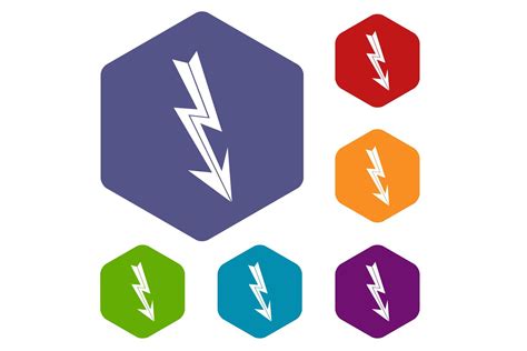 Arrow Lightning Icons Set Graphic By Ylivdesign · Creative Fabrica