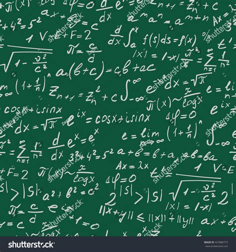 Seamless Pattern On Topic Mathematical Theorems Stock Vector Royalty