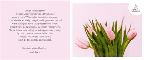 Życzenia Z Okazji Dnia Kobiet Miasto Chodzież Portal Govpl