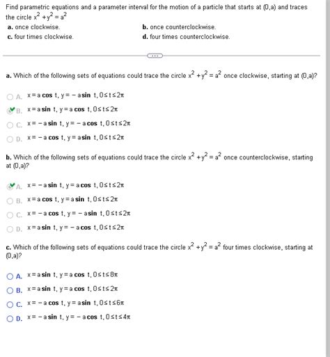 solved find parametric equations and a parameter interval