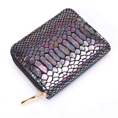 Модный женский короткий кошелек сексуальный Змеиный узор клатч из искусственной кожи Женский