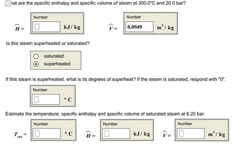 Solved Hat Are The Specific Enthalpy And Specific Volume Of