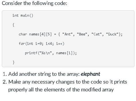 Solved Consider The Following Code Int Main Char Names