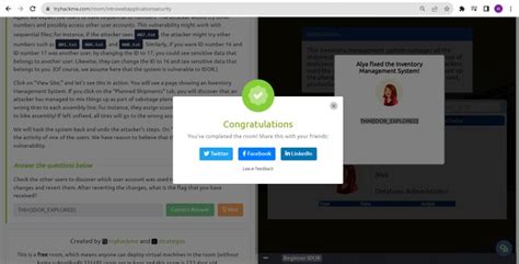 Completed Tryhackme Web Application Security Room Hammad Ahmed Posted