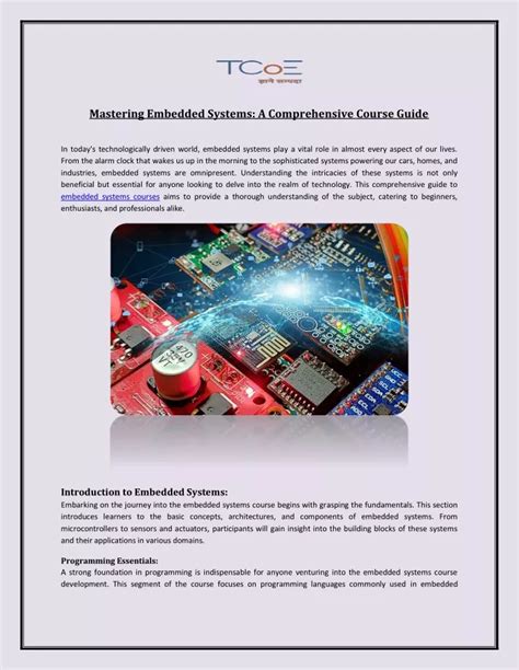 Ppt Mastering Embedded Systems A Comprehensive Course Guide