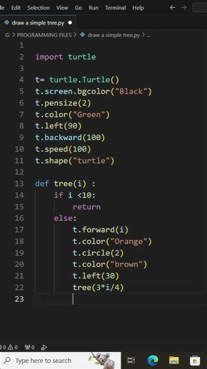 Tree Design With Pythonpython Coding Programming Pythonforbeginners Shortvideo بايثون