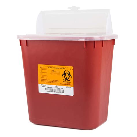 Multi Purpose Sharps Container Sharps 1 Piece 1125h X 10w X 7d Inch 2 Gallon Translucent Base