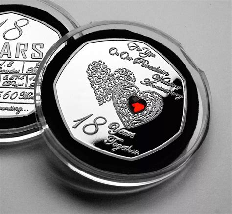 For You On Our 18th Porcelain Wedding Anniversary Silver Commemorative
