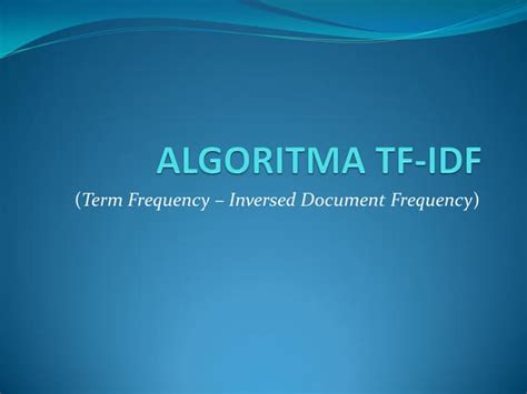 32296 23 Algoritma Tf Idf Ppt