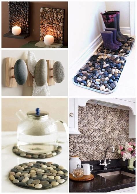 Камни в интерьере Декор из камня Природный декор Декор пляжного дома