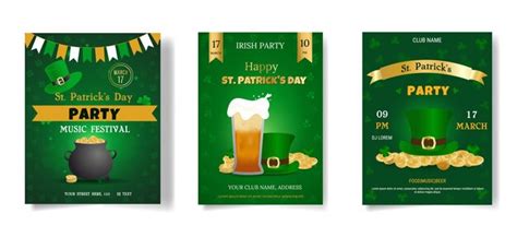 Premium Vector Set Of St Patricks Day Cards Patricks Day Posters