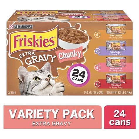 Purina Friskies Gravy Wet Cat Food Variety Pack Extra Gravy Chunky
