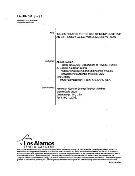 Pdf Related To The Use Of Mcnp Code For An Extremely Large Voxel