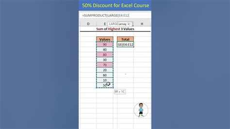 Sumproduct Large Formula In Excel Exceltutorial Excel Exceltips