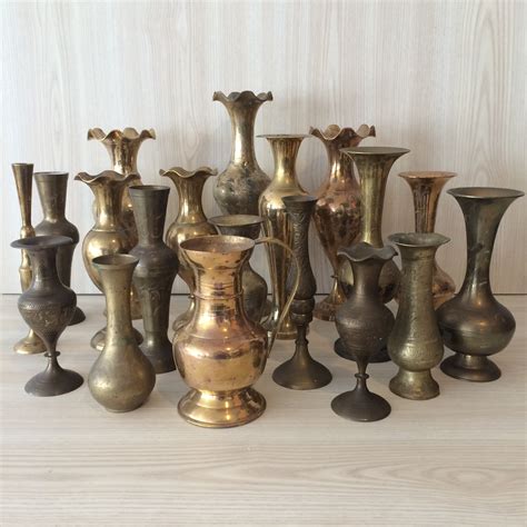 Brass Vintage Vases Assorted Designs The Pretty Prop Shop
