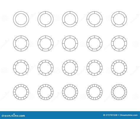 Circle Section Graph Circular Chart Pie Diagram Divided Into Pieces