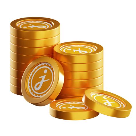 JasmyCoin JASMY Coin Stacks Cryptocurrency 3D Render Illustration