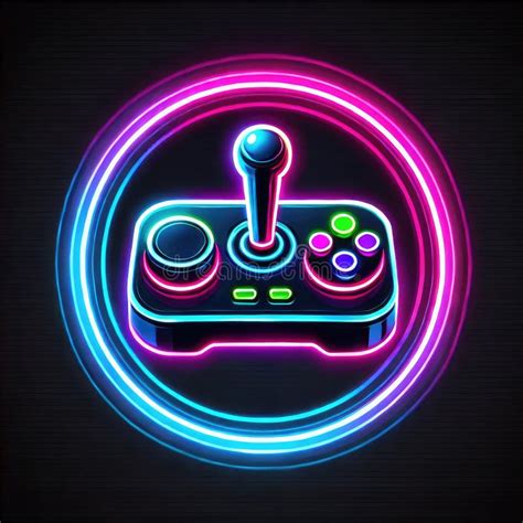 Neon Pulse Joystick Avatar Stock Illustration Illustration Of