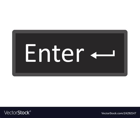 Enter Computer Key Button On White Background Vector Image
