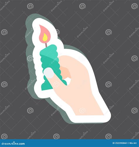Sticker Holding Candle Suitable For Hand Actions Symbol Simple Design Editable Design