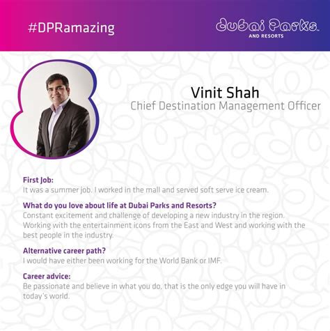 Dubai Parks And Resorts On Linkedin Get To Know Our Own Vinit Shah And