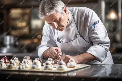 Premium Photo Culinary Artist Pastry Chef At Work