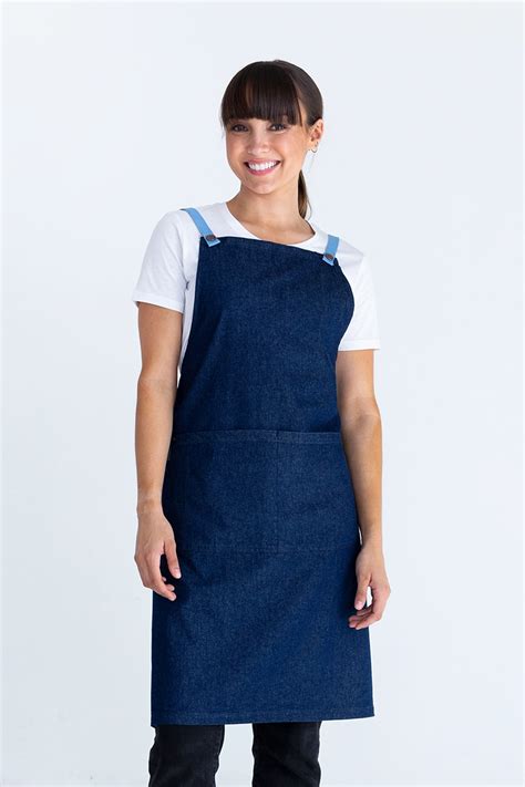 Bella Bib Apron Blue With Sky Ties Buy Online Aussie Chef Aprons