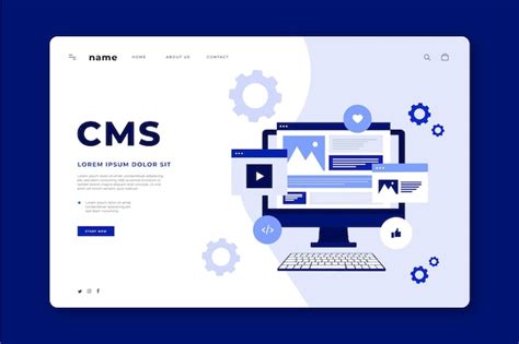 Free Vector Flat Cms Concept Web Template