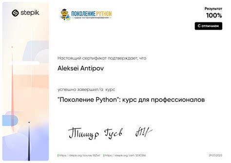 Aleksei Antipov On Linkedin Aleksei Antipov успешно завершила курс Поколение Python курс для