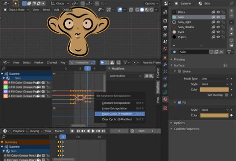 Grease Pencil How To Animate The Fill Colors Of A D Drawing Blender Stack Exchange