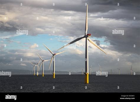 Wind Turbines On The Gwynt Y Mor Wind Farm Off The Coast Of North Wales
