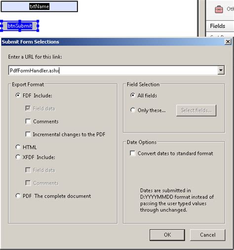 c adobe pdf form submitted but request form collection is empty