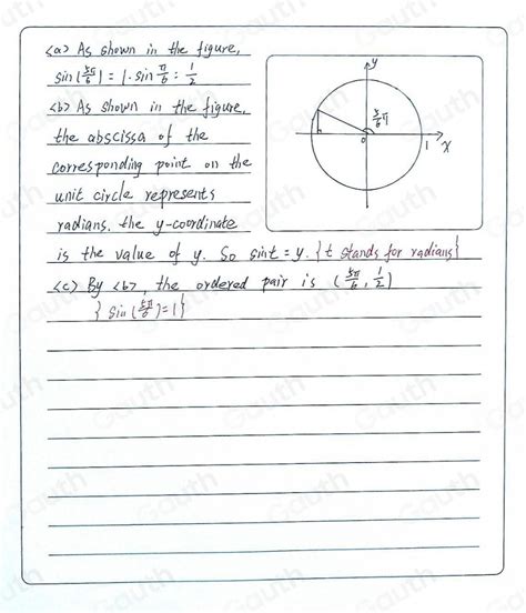 Solved Use The Unit Circle To Determine The Value Of Sin Complete Parts A Through