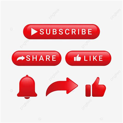 Subscribe And Share Button With Notification Vector And PNG