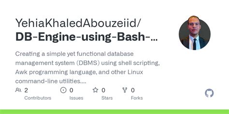 Github Yehiakhaledabouzeiiddb Engine Using Bash Script Creating A Simple Yet Functional