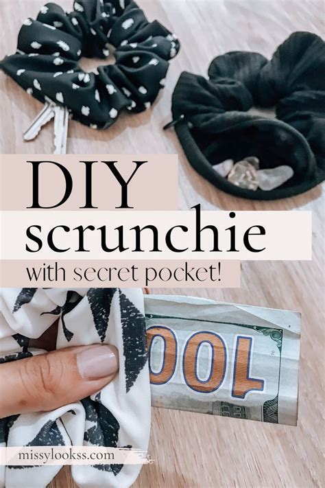 Diy Scrunchie With Hidden Pocket Easy Step By Step Tutorial