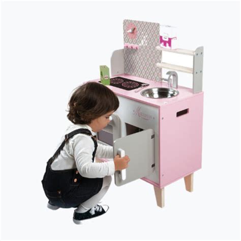 Cozinha De Madeira Macaron Rosa Brinquedo Educativo Para Brincar De Faz