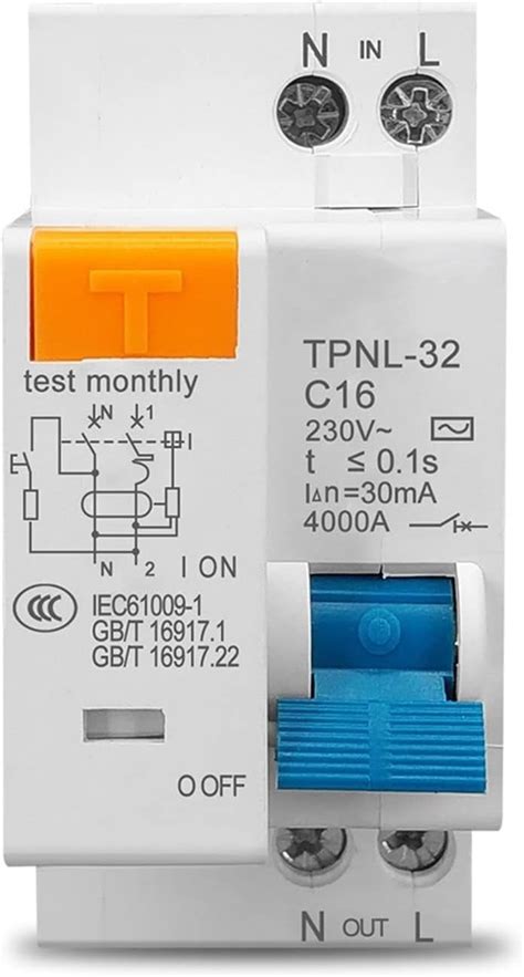 Circuit Breaker Tpnl Dpnl 230v 1p N Residual Current Conductor With