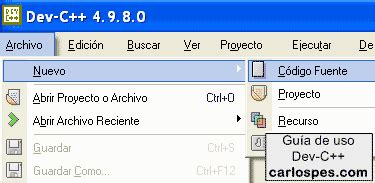 Guía básica de uso de Dev C Paso 2