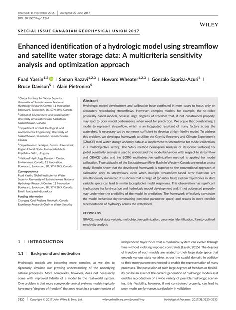 Pdf Enhanced Identification Of A Hydrologic Model Using Streamflow And Satellite Water Storage