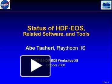 PPT Status Of HDF EOS Related Software And Tools PowerPoint Presentation Free To Download