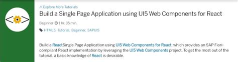 Sap Developers On Linkedin Tutorial Build A Single Page Application