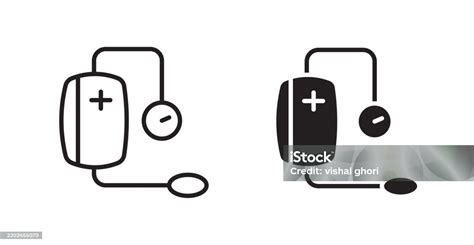 Sphygmomanometer Icons Flat And Linear Vector Illustration Stock