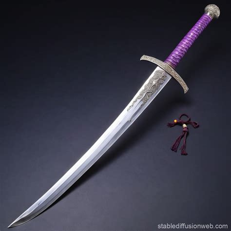 Elegant Double Edged Silver Sword Stable Diffusion Online
