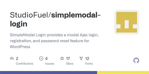 GitHub StudioFuel Simplemodal Login SimpleModal Login Provides A Modal Ajax Login