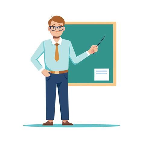 Male Teacher Lecturing With Pointer Tool 57080146 Vector Art At Vecteezy