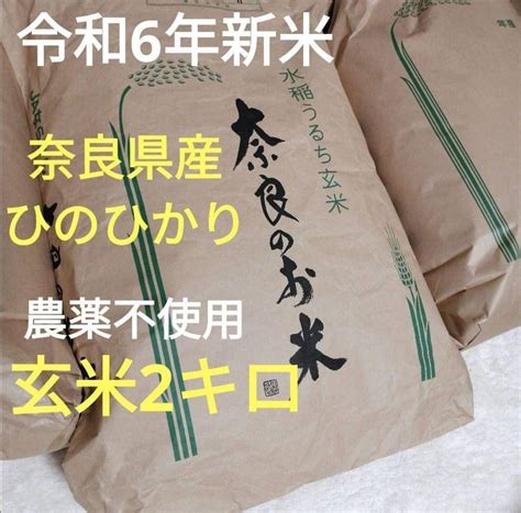 農薬不使用 令和6年新米 奈良県産玄米2キロ ひのひかり ヒノヒカリ お米 メルカリ