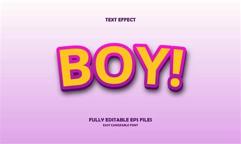 Premium Vector Boy Text Effect