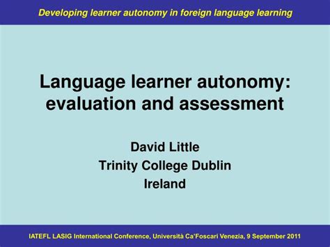 Ppt Language Learner Autonomy Evaluation And Assessment Powerpoint Presentation Id3293548
