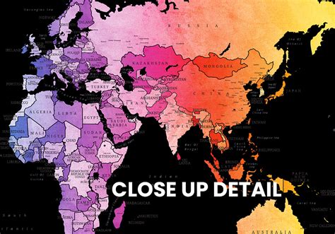 Colourful Australia Centred Pin Map Art Custom Push Pin Maps